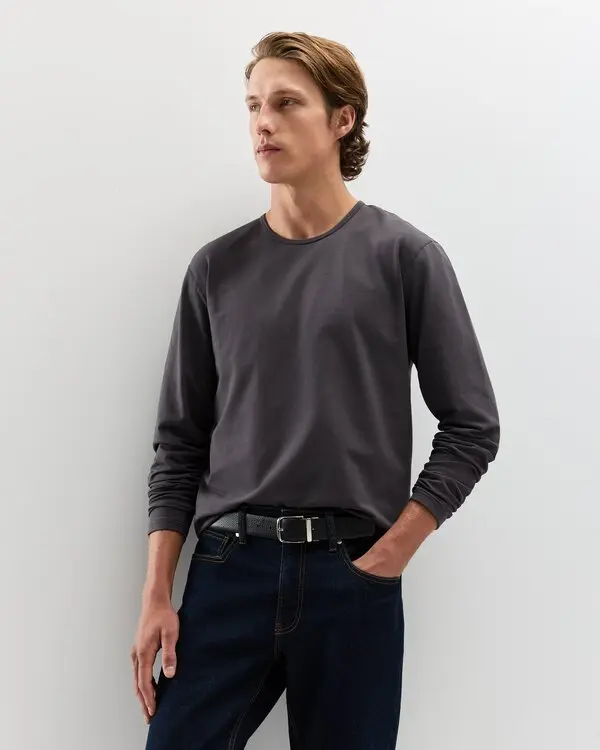 Quince Flex Curve Long Sleeve T-shirt - Dark Coal