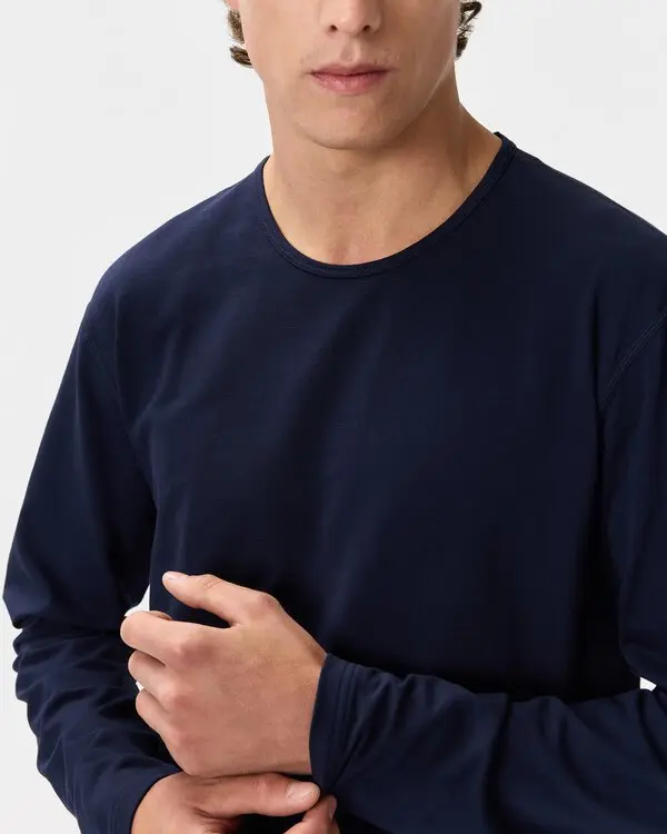 Quince Flex Curve Long Sleeve T-shirt - Deep Navy