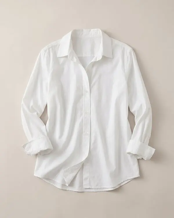 Quince Organic Cotton Poplin Long Sleeve Shirt - Classic White