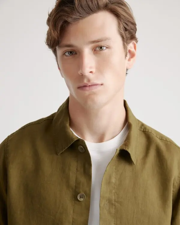 Quince 100% European Linen Chore Jacket - Martini Olive