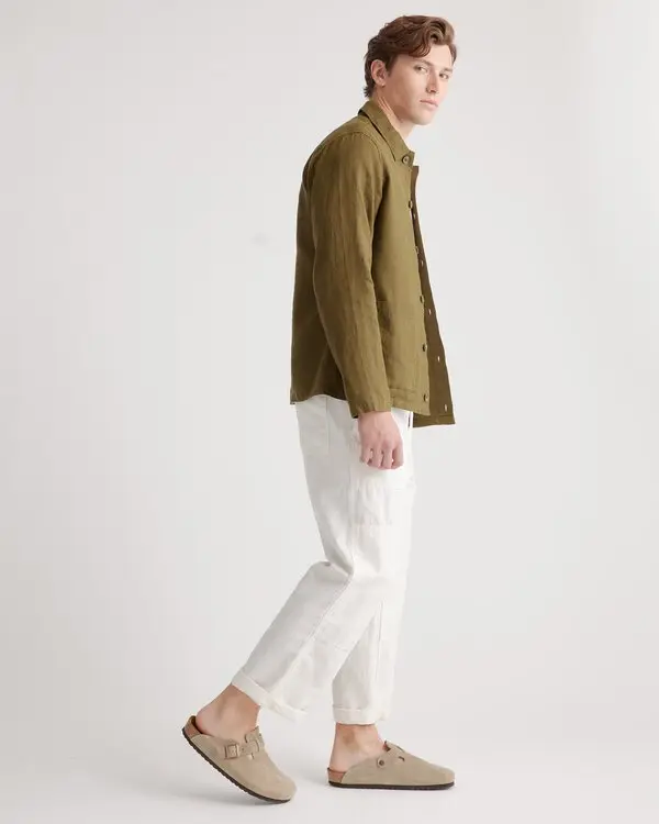 Quince 100% European Linen Chore Jacket - Martini Olive