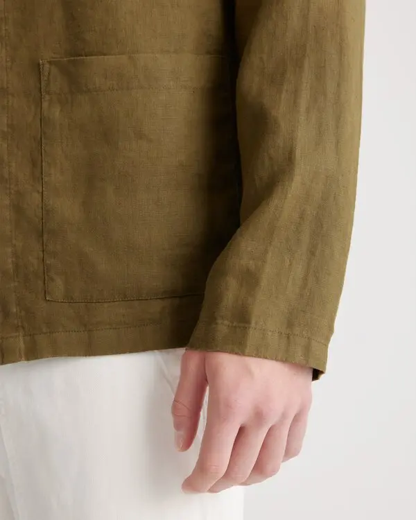 Quince 100% European Linen Chore Jacket - Martini Olive