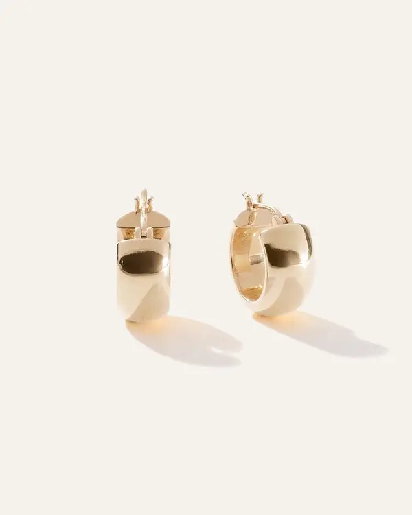 Quince 14k Gold Wide Huggie Earrings - Yellow Gold