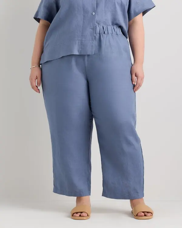 Quince 100% European Linen Relaxed Fit Pants - Moonstone Blue