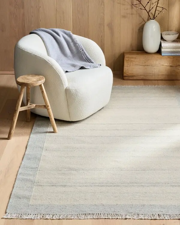 Quince Sahara Flatweave Wool Rug - Light Blue