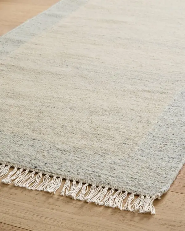 Quince Sahara Flatweave Wool Rug - Light Blue