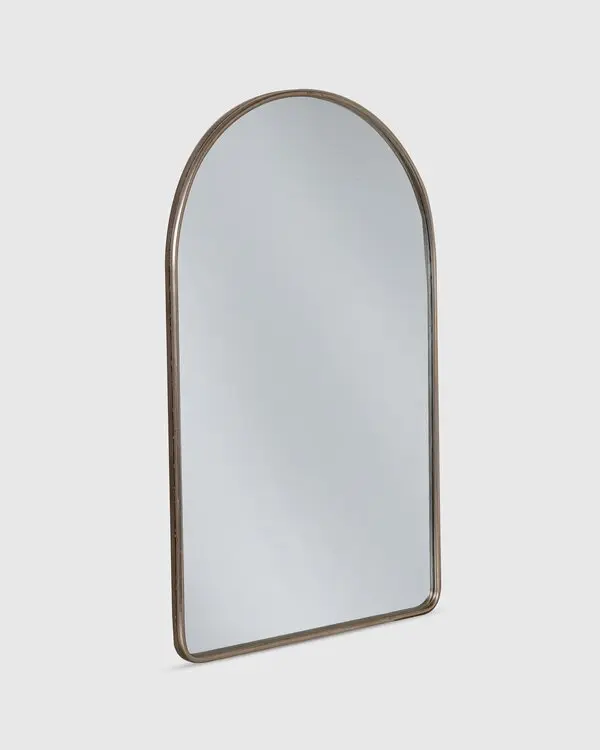 Quince Arched Metal Framed Wall Mirror - Silver Metal Frame