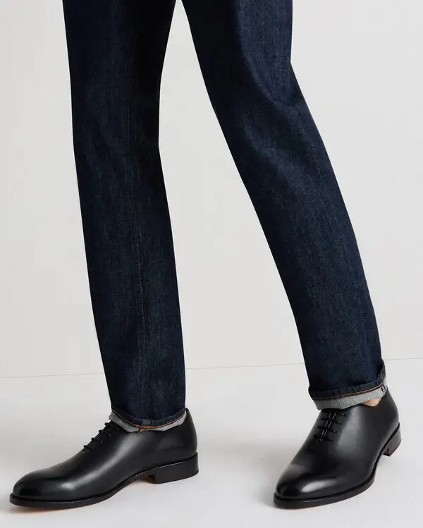 Quince Calfskin Leather Plain Toe Oxford - Black