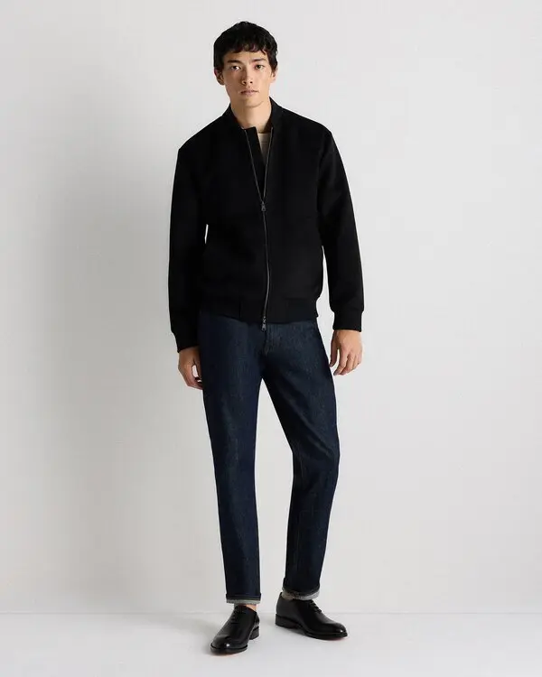 Quince Calfskin Leather Plain Toe Oxford - Black