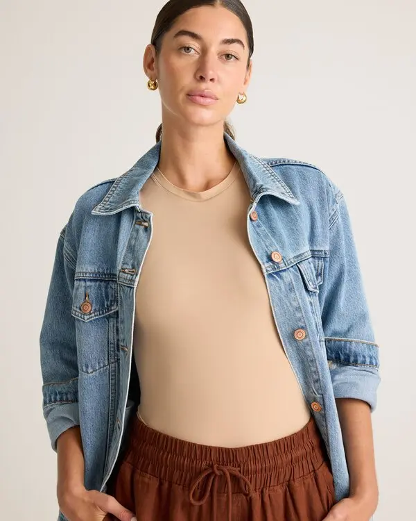 Quince Second Skin T-shirt Bodysuit - Sand