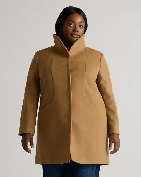 Quince Italian Wool Cocoon Coat - Caramel