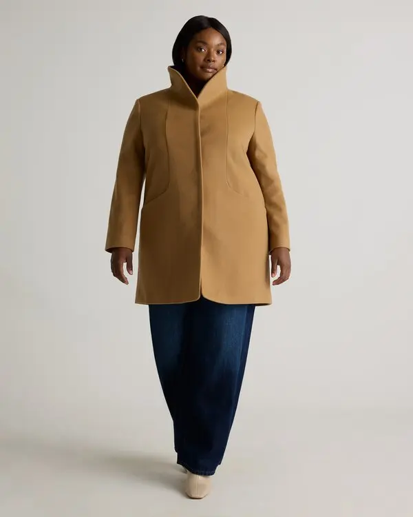 Quince Italian Wool Cocoon Coat - Caramel