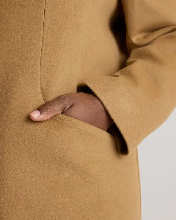Quince Italian Wool Cocoon Coat - Caramel