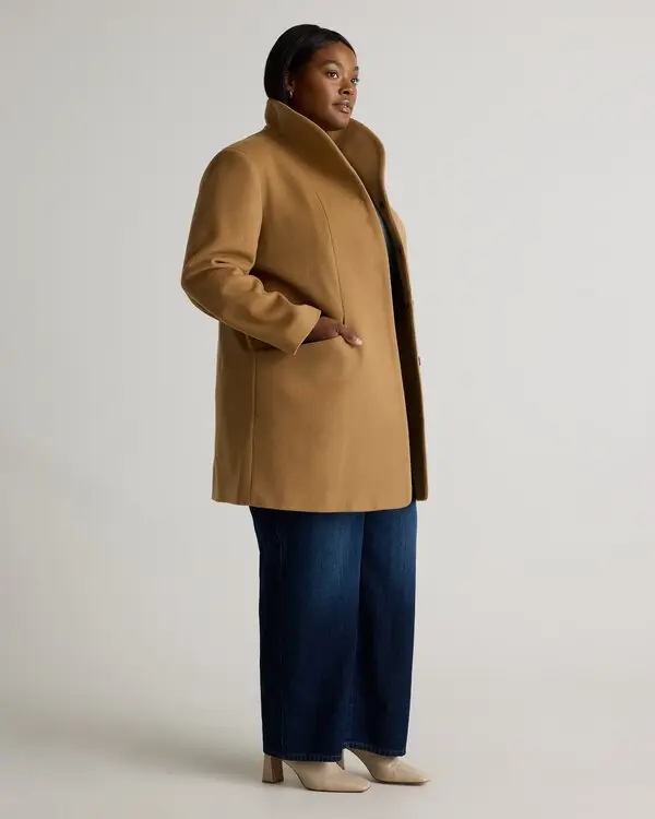 Quince Italian Wool Cocoon Coat - Caramel