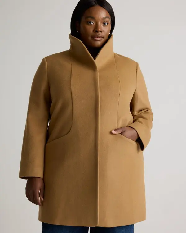 Quince Italian Wool Cocoon Coat - Caramel