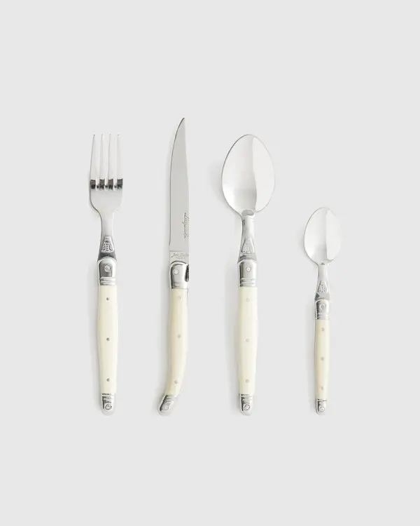 Quince Jean Dubost Laguiole 24 Piece Flatware Set - Ivory