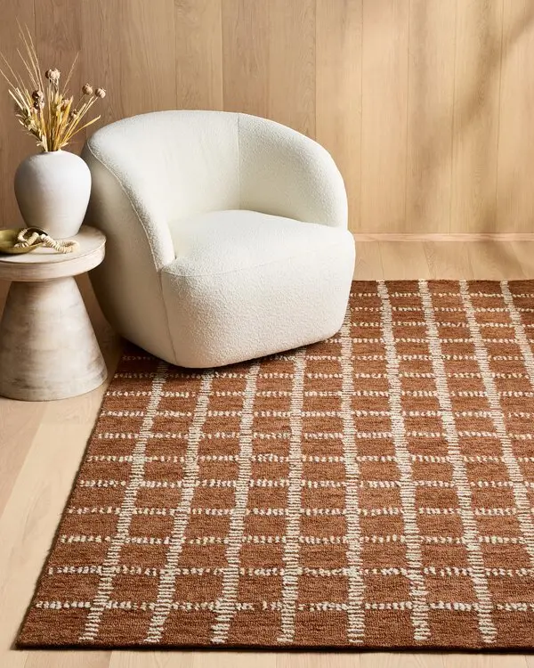Quince Hollis Hand-tufted Wool Rug - Rust