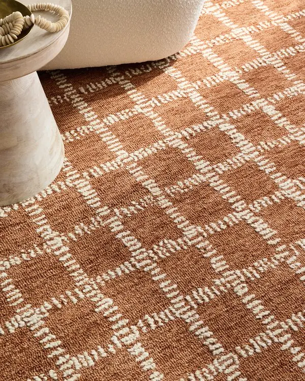 Quince Hollis Hand-tufted Wool Rug - Rust