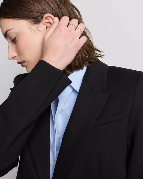 Quince Ultra-stretch Ponte Single-breasted Blazer - Black