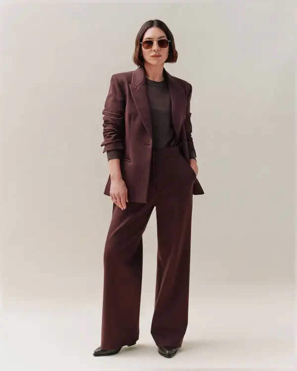 Quince Ultra-stretch Ponte Blazer - Espresso