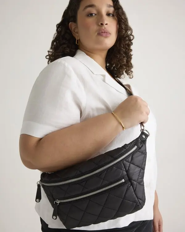 Quince Transit Quilted Sling Bag - Black