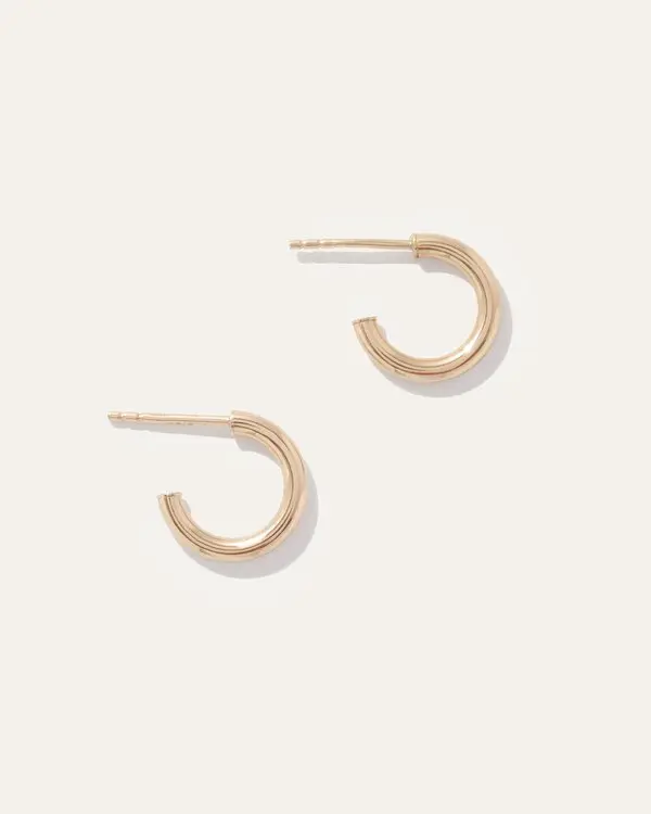 Quince 14k Gold Half Huggie Hoop Earrings - Yellow Gold