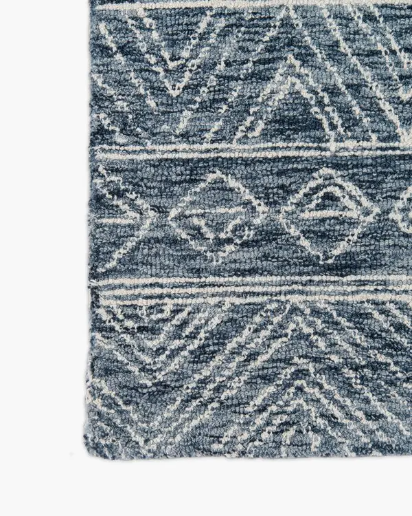 Quince Teagan Hand-hooked Wool Rug - Denim