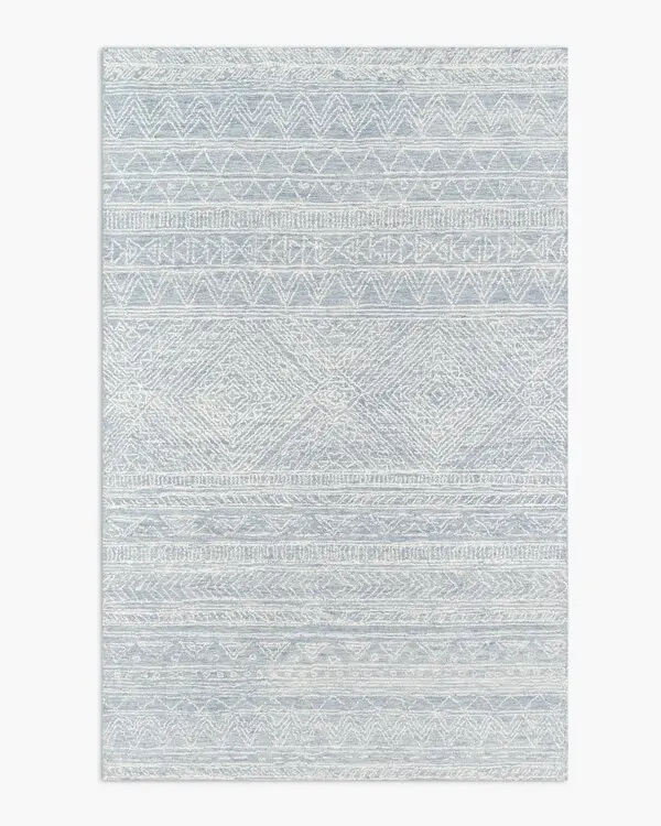 Quince Teagan Hand-hooked Wool Rug - Light Blue