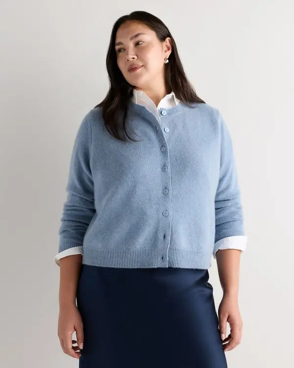 Quince Mongolian Cashmere Cardigan - Faded Denim