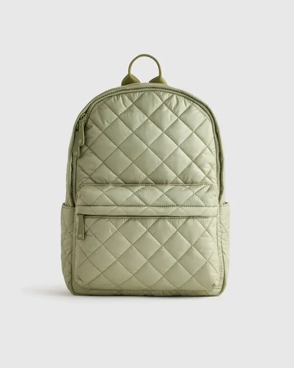 Quince Transit Quilted Commuter Backpack - Tea Green