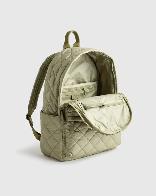 Quince Transit Quilted Commuter Backpack - Tea Green