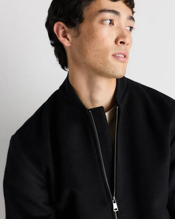 Quince Cashmere Bomber Jacket - Black