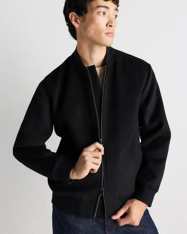 Quince Cashmere Bomber Jacket - Black