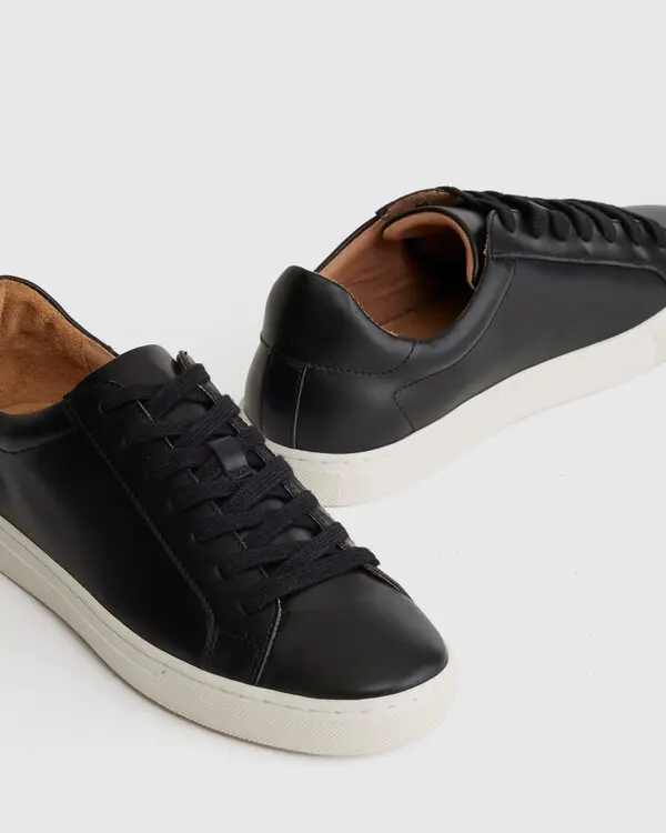 Quince Leather Low-top Sneaker - Black