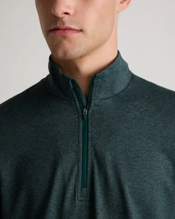 Quince Super Soft Performance Half-zip Pullover - Heather Green