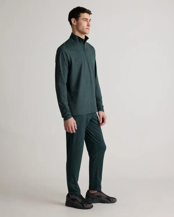 Quince Super Soft Performance Half-zip Pullover - Heather Green