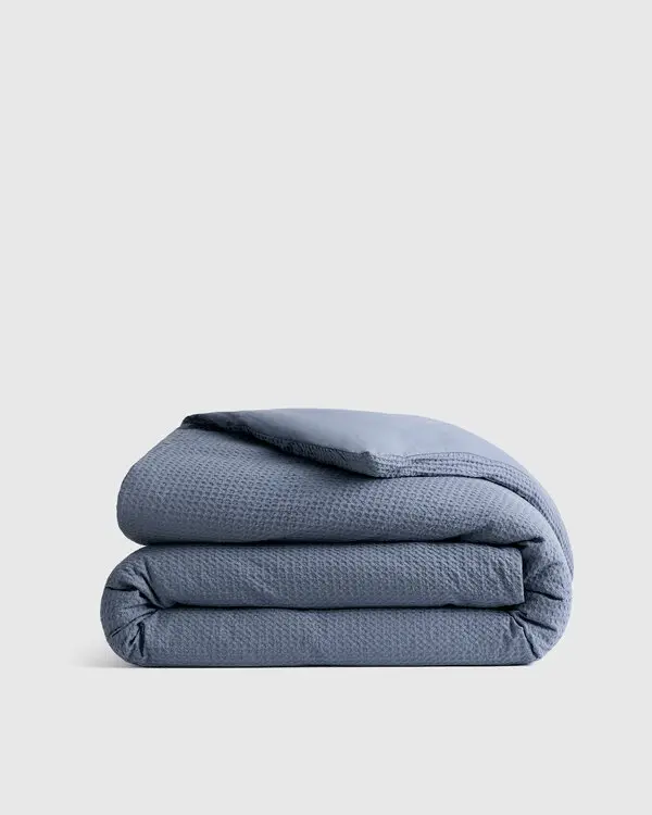 Quince Organic Luxe Honeycomb Duvet Cover - Mineral