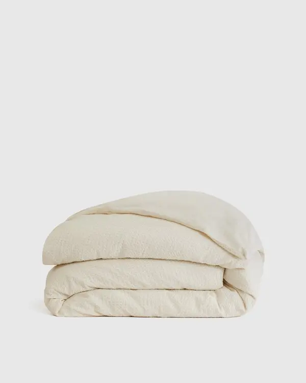 Quince Organic Luxe Honeycomb Duvet Cover - Undyed