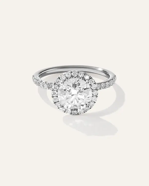 Quince Lab Grown Diamond Round Halo Pave Engagement Ring 2ct - Platinum