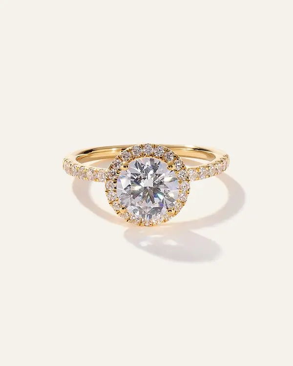Quince Lab Grown Diamond Round Halo Engagement Ring - Yellow Gold