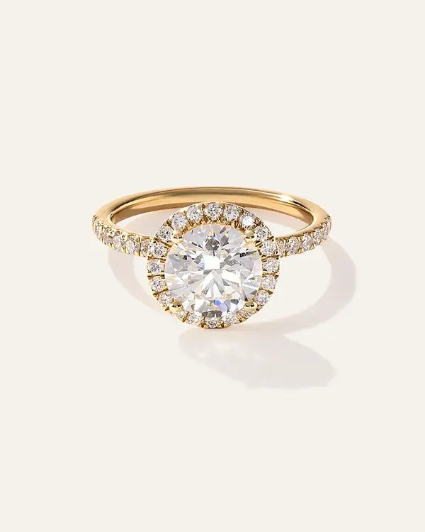 Quince Lab Grown Diamond Halo Engagement Ring - Yellow Gold