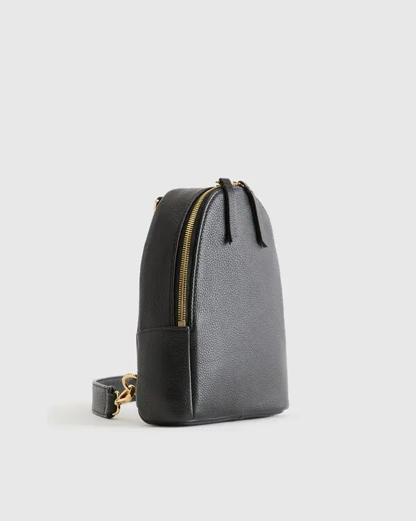 Quince Italian Leather Sling Pack - Black