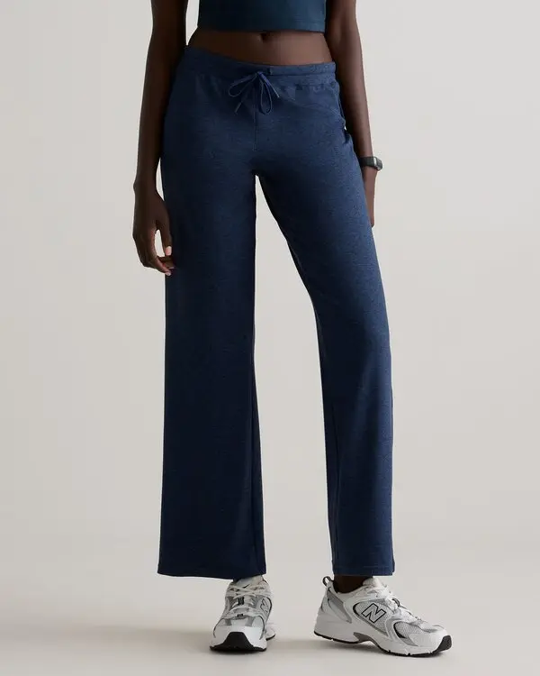 Quince Flowknit Wide Leg Pants - Heather Navy