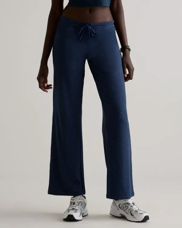 Quince Flowknit Wide Leg Pants - Heather Navy