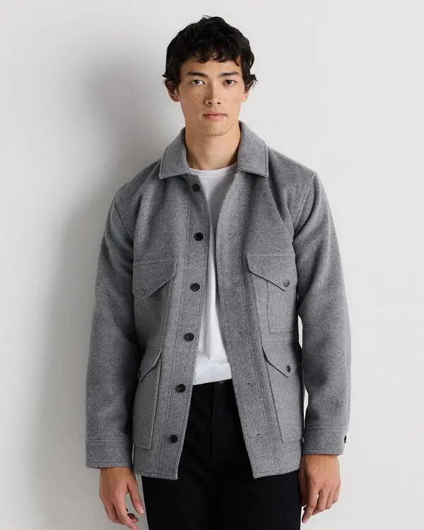 Quince Wool Cashmere Field Jacket - Heather Grey