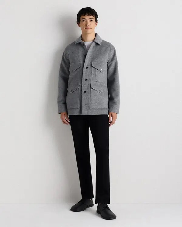 Quince Wool Cashmere Field Jacket - Heather Grey