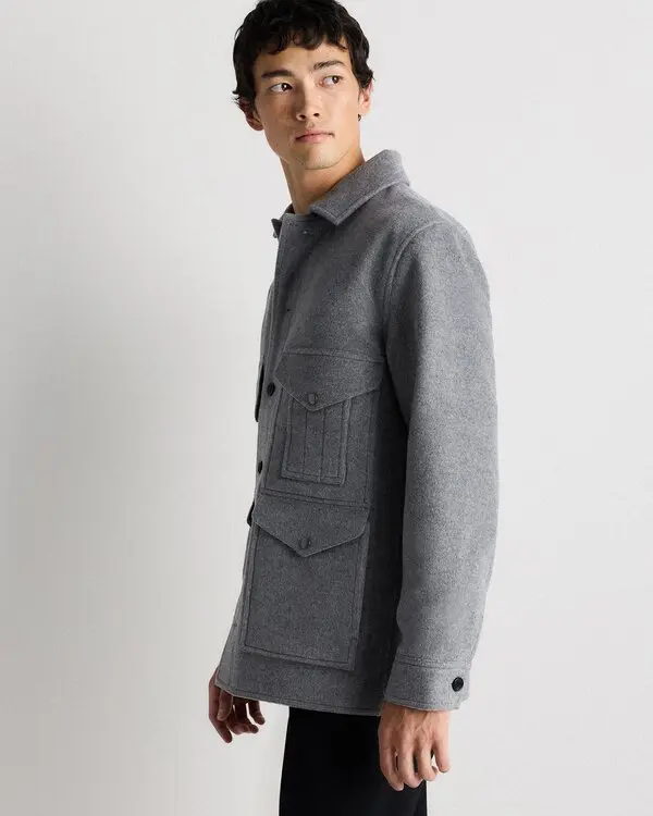 Quince Wool Cashmere Field Jacket - Heather Grey