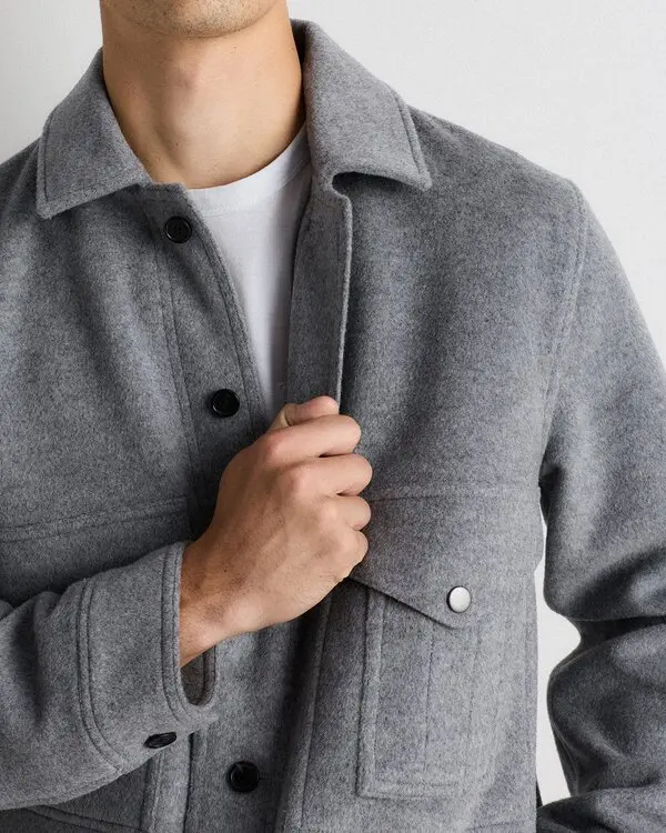 Quince Wool Cashmere Field Jacket - Heather Grey