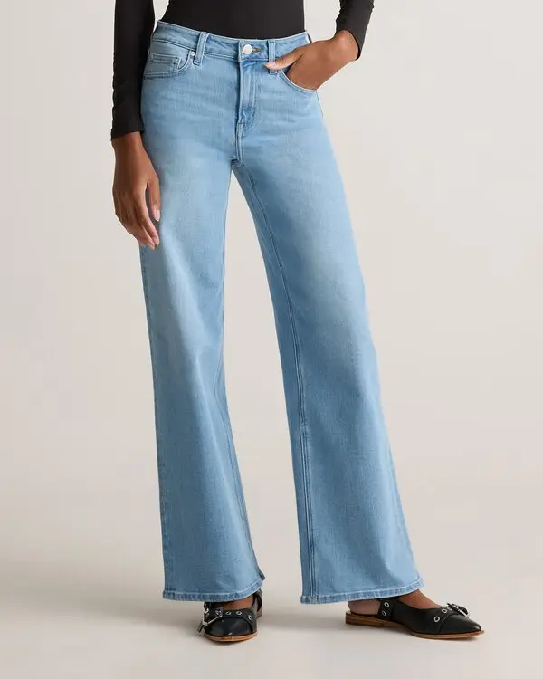 Quince Bella Stretch Wide Leg Jeans - Frosted Blue