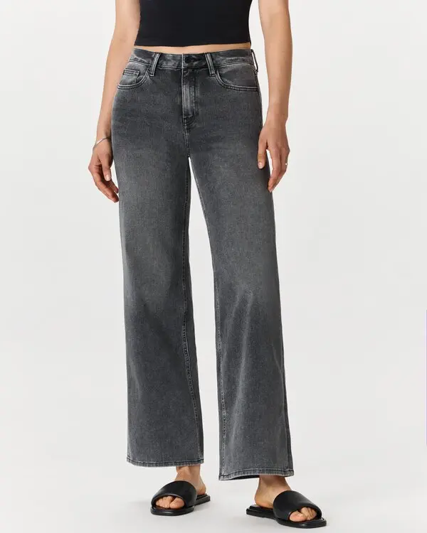 Quince Bella Stretch Wide Leg Jeans - Greyed Out